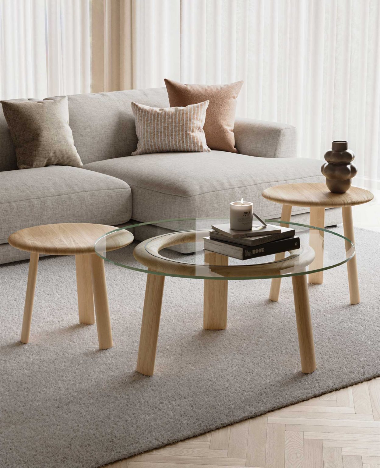 AK 650 Loop glass coffee table - Naver Collection